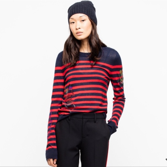 Zadig & Voltaire | Sweaters | Zadig Voltairedelly Striped Embellished ...